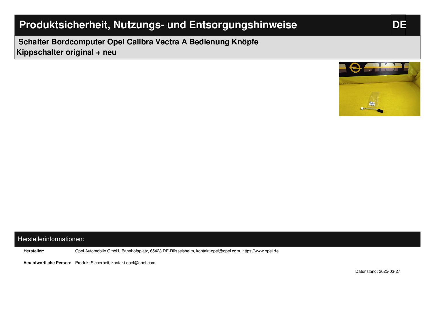 Schalter Bordcomputer Opel Calibra Vectra A Bedienung Knöpfe ...
